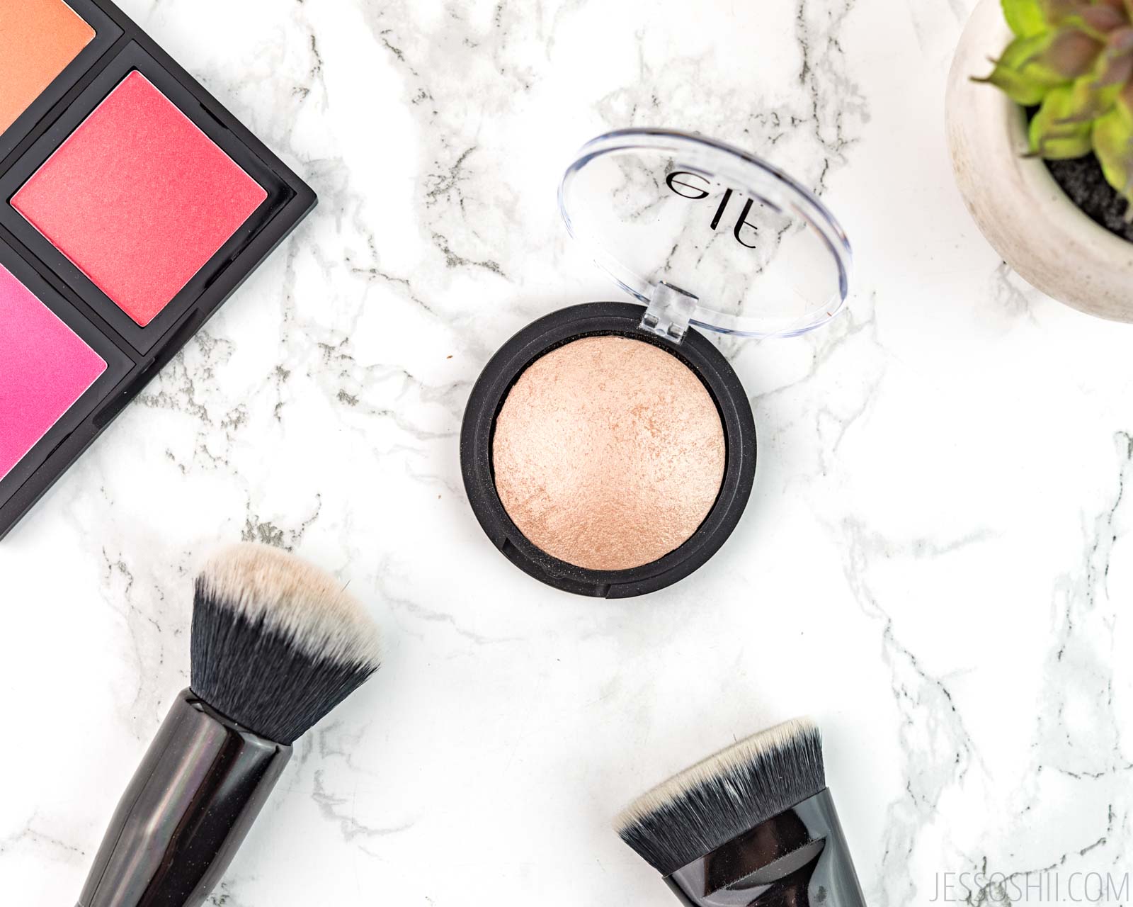 REVIEW | e.l.f. Baked Highlighter | Swatches, Before & After - Jessoshii
